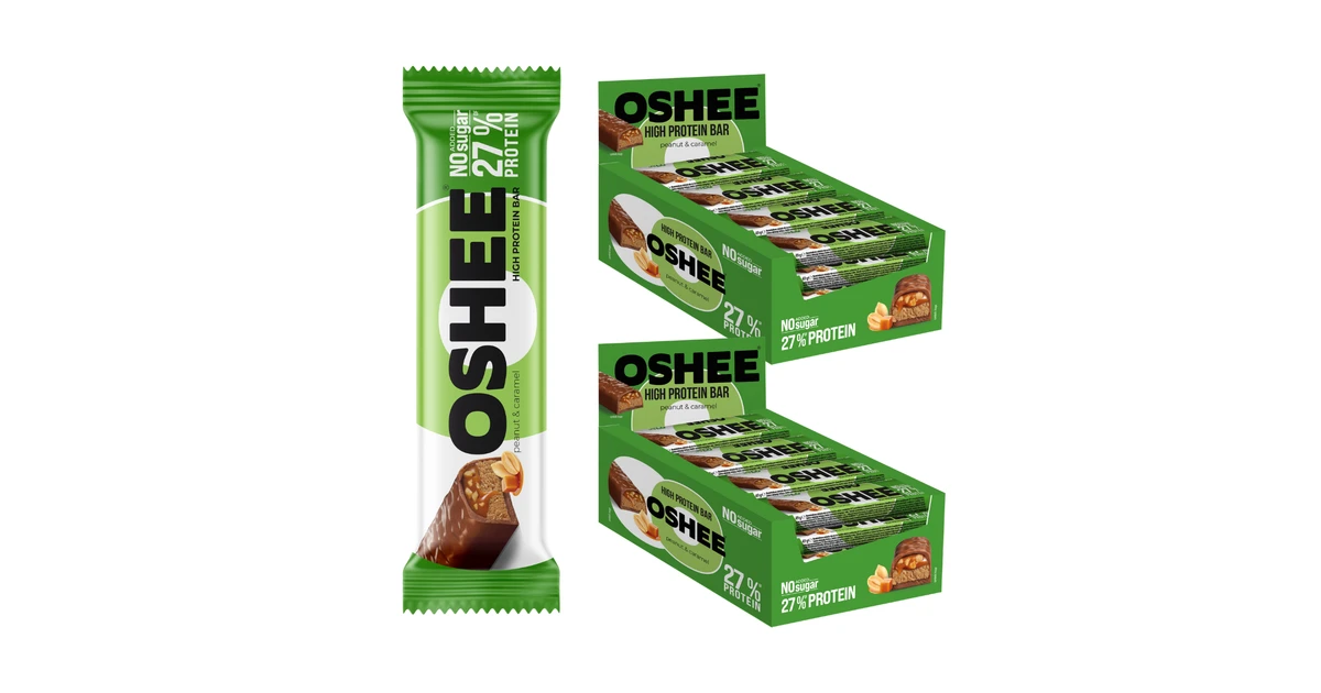 24x OSHEE Baton proteinowy orzechy - karmel 49g